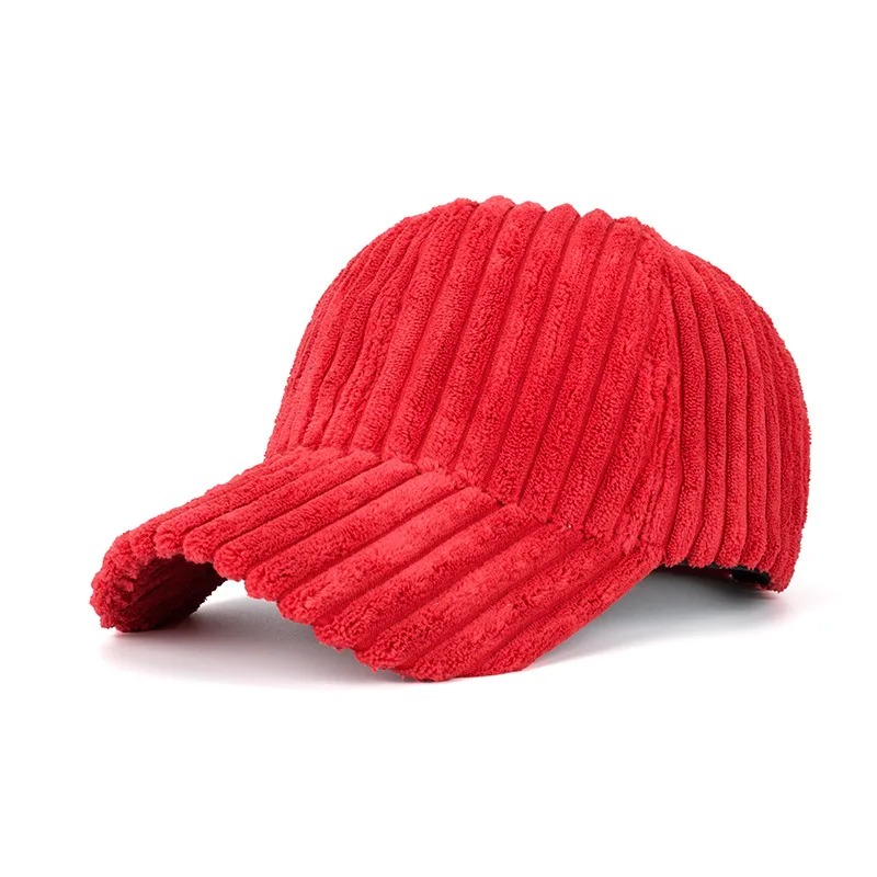 Casquette Rouge Côtelé en Velours • 1001 Casquettes